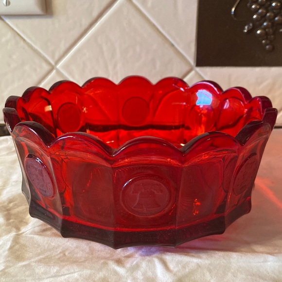 Fostoria | Accents | Vintage Fostoria Glass Ruby Red Liberty Bell ...